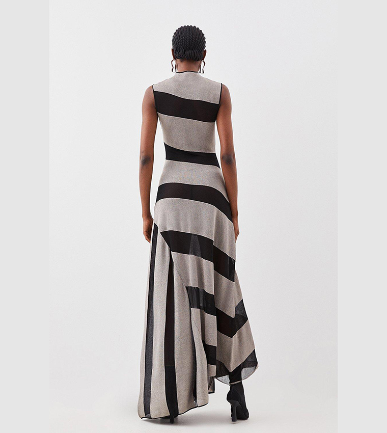 Buy Karen Millen Tall Slinky Sheer Metallic Knit Maxi Dress In Gold ... Buy Karen Millen Tall Slinky Sheer Metallic Knit Maxi Dress In Gold ...