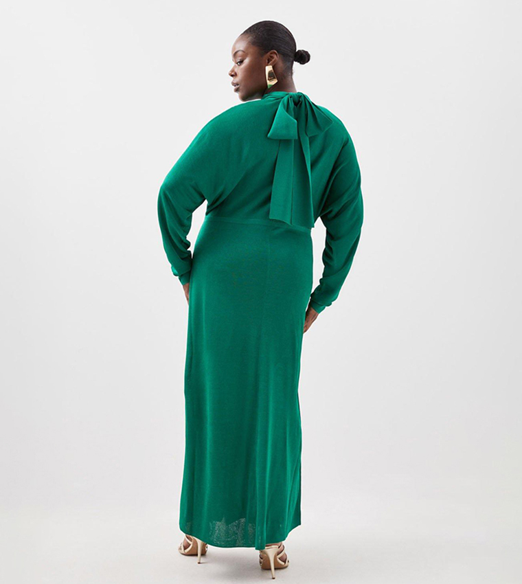 Buy Karen Millen Plus Size Viscose Slinky Keyhole Knit Midaxi Dress In ...