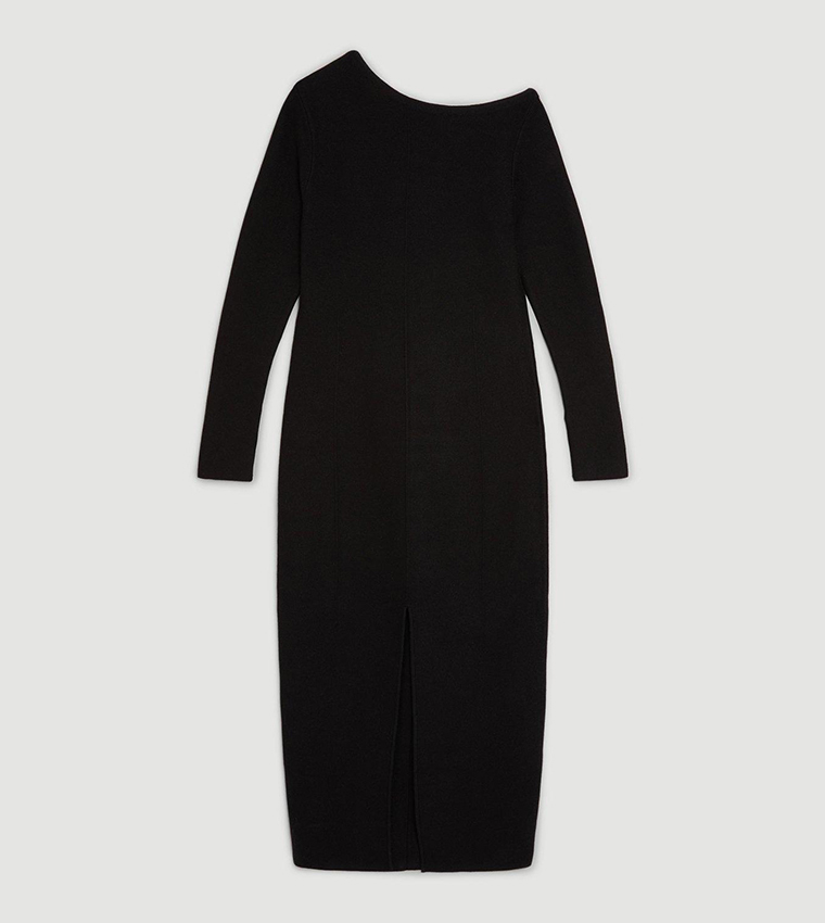 Buy Karen Millen Compact Knit Wool Look Drop Shoulder Midi Dress In ...