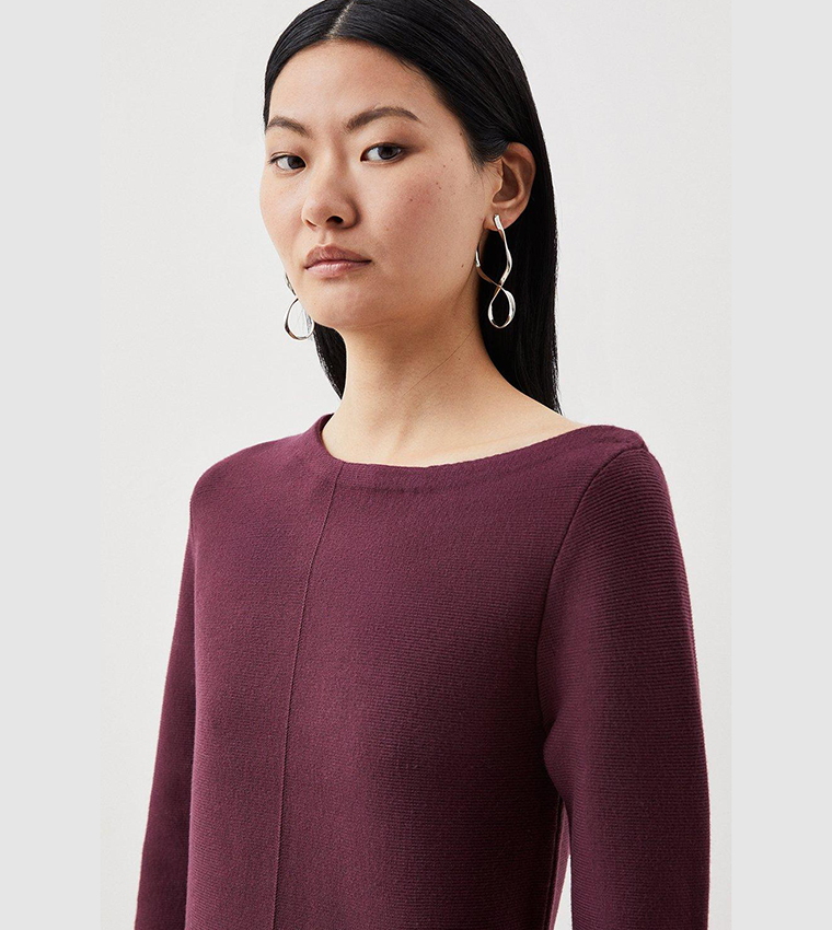 Buy Karen Millen Compact Knit Wool Look Drop Shoulder Midi Dress In ...