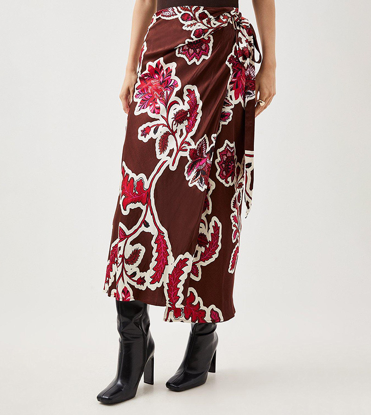Buy Karen Millen Batik Viscose Satin Woven Maxi Skirt In FLORAL ... Buy Karen Millen Batik Viscose Satin Woven Maxi Skirt In FLORAL ...