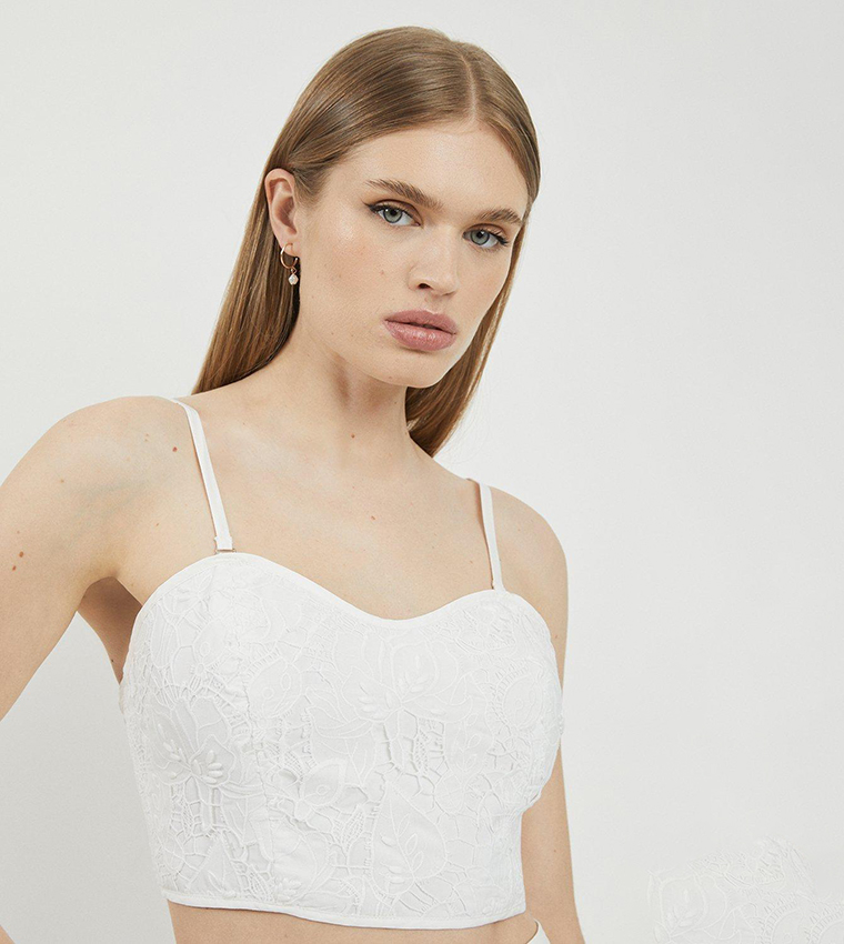 Buy Karen Millen Lydia Millen Lace Corset Top In White 6thstreet Uae