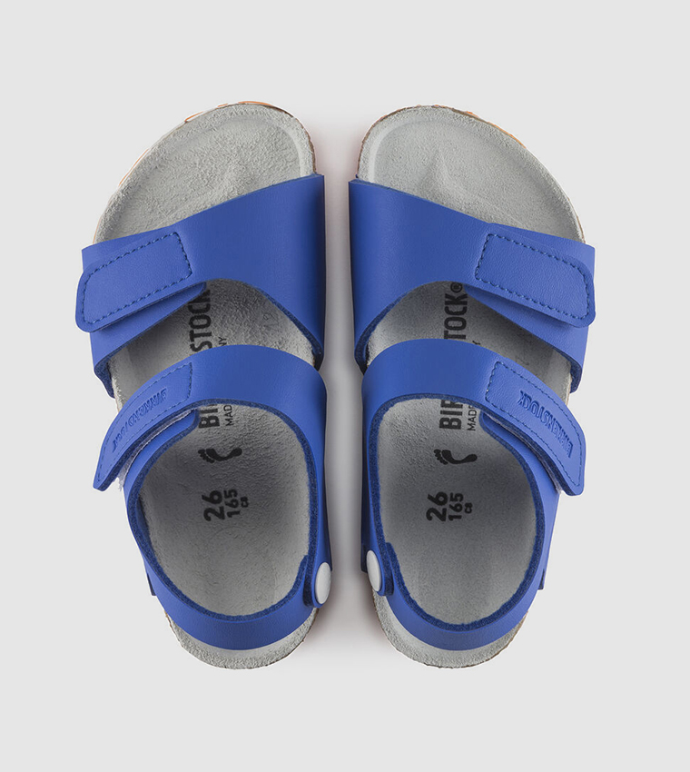 Buy Birkenstock Palu Kids Logo BS Birko Flor Ultra Blue Orange In Blue ...