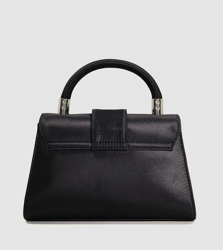 Buy Dune London BLAIR Embellished Flap Top Handle Mini Bag In Black ...