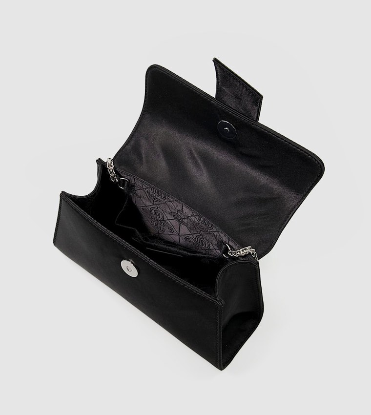 Buy Dune London BLAIR Embellished Flap Top Handle Mini Bag In Black ...