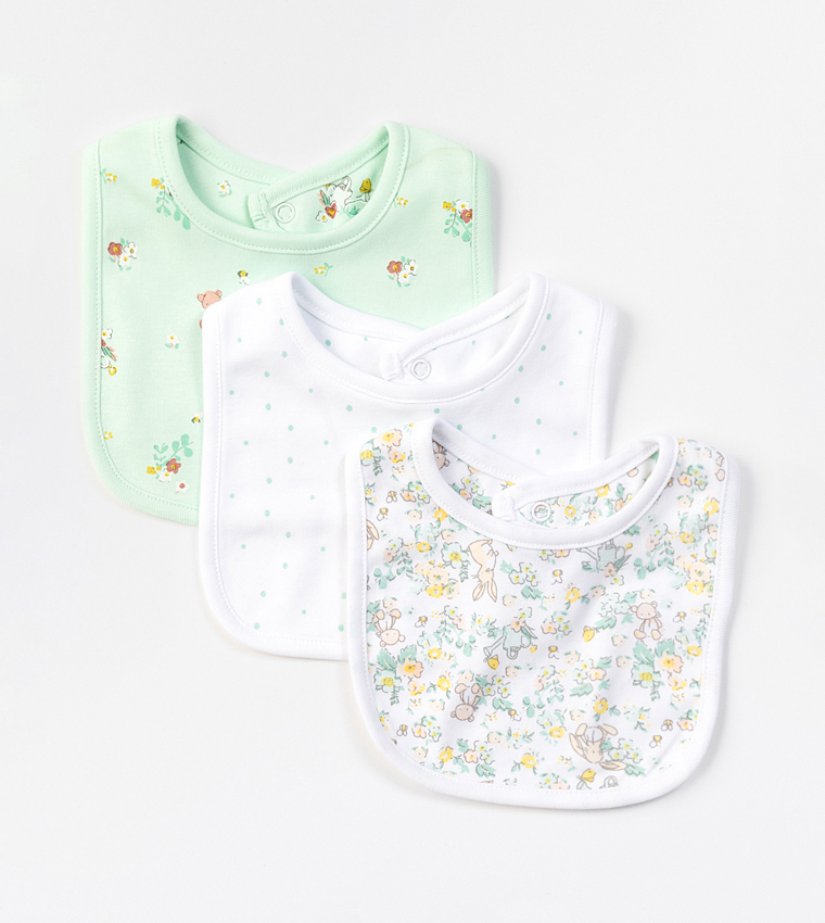 Buy BABIES MORE Pack Of 3 Printed Bibs In Multiple Colors 6thStreet Qatar