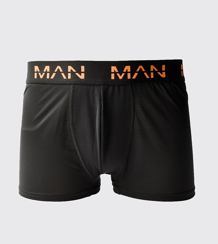 Buy BoohooMAN 3 Pack Logo Printed Active Boxers In Black | 6thStreet UAE