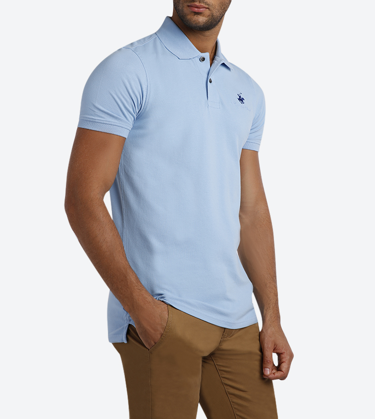 Buy Beverly Hills Polo Club Solid Colored Polo Shirt Blue BP M2125 In ...