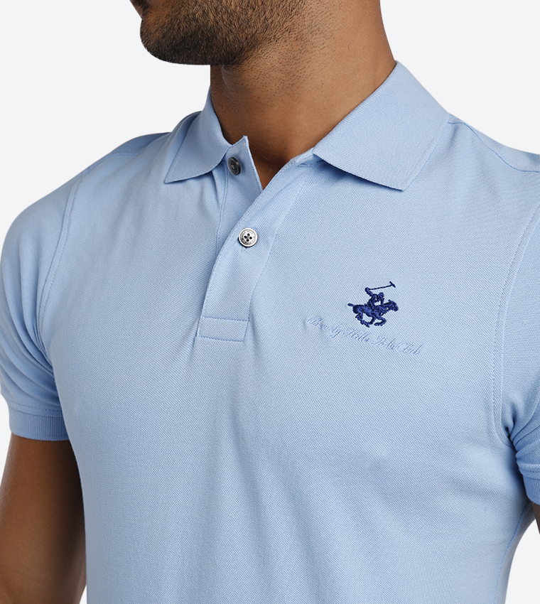 Buy Beverly Hills Polo Club Solid Colored Polo Shirt Blue BP M2125 In ...