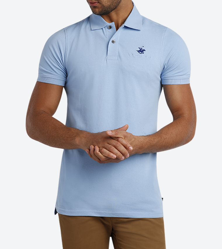 Buy Beverly Hills Polo Club Solid Colored Polo Shirt Blue BP M2125 In ...