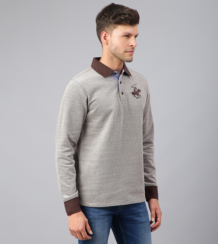 Buy Beverly Hills Polo Club Logo Embroidered Solid Polo T Shirt In ...