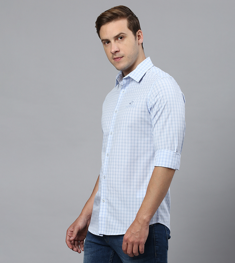 Buy Beverly Hills Polo Club Checkered Long Sleeves Shirt In Powder Blue ...