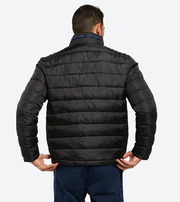 Buy Beverly Hills Polo Club Long Sleeve Quilted Jacket Black BP M8344 ...