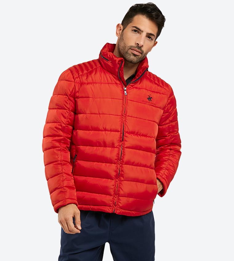 Buy Beverly Hills Polo Club Long Sleeve Quilted Jacket Red BP M8344 In ...