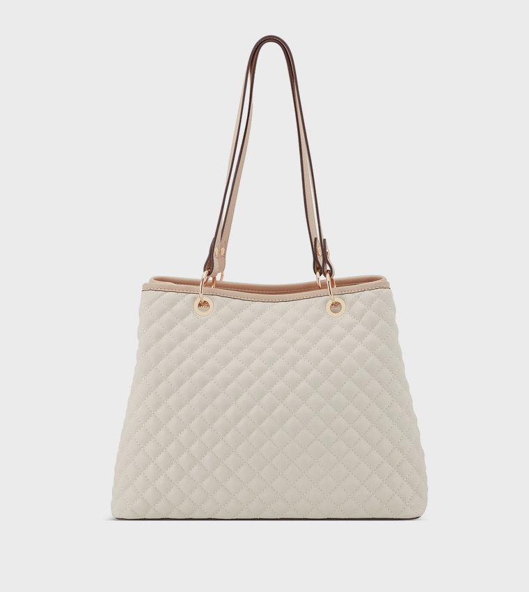 Buy Nine West Quilted Tote Bag In White | 6thStreet Qatar