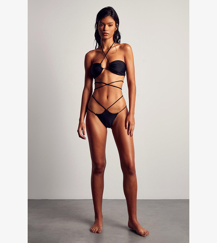 Buy MissPap Extreme Strappy Bikini Set In Black | 6thStreet UAE