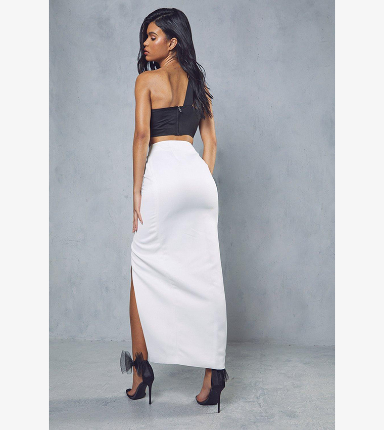Buy MissPap Two Tone Asymmetric Co Ord Set In Black | 6thstreet Saudi ...