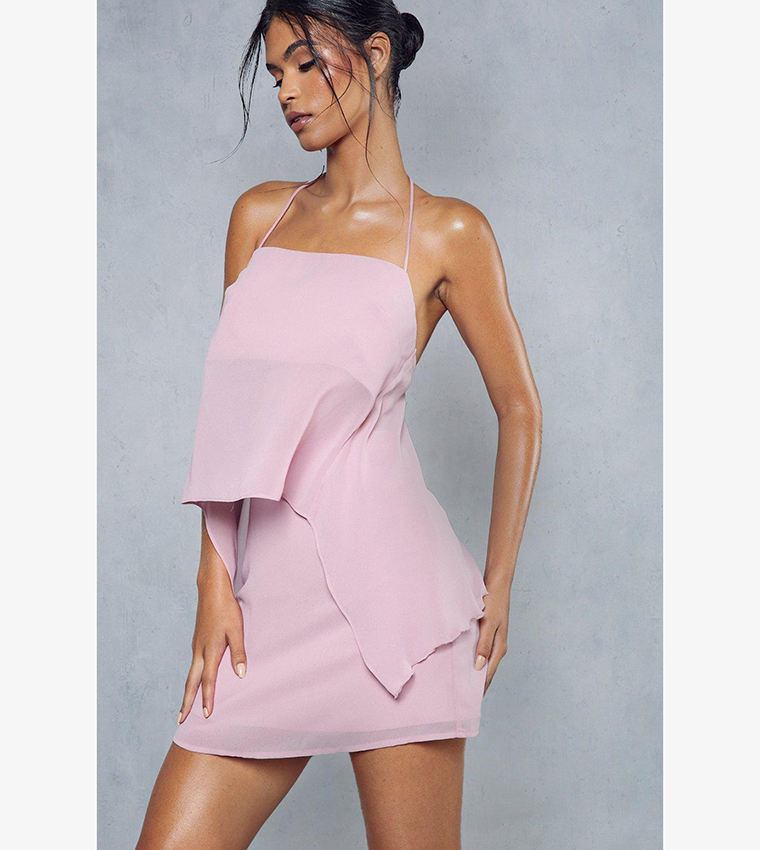 Buy Misspap Georgette Open Tie Back Halter Neck Cami And Skirt Co Ord