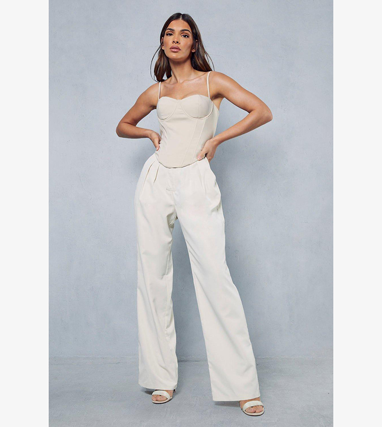 Buy MissPap Premium Sculpting Cupped Top In Beige | 6thStreet Bahrain