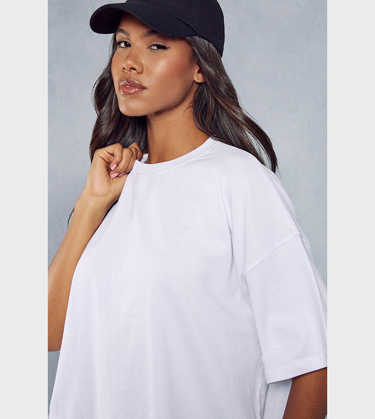 Buy MissPap Oversized Boxy T Shirt In White | 6thStreet UAE