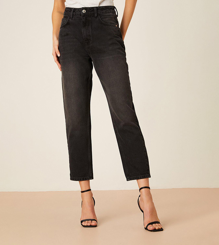 Buy Dorothy Perkins Relaxed Fit Mom Jeans In Black | 6thStreet UAE