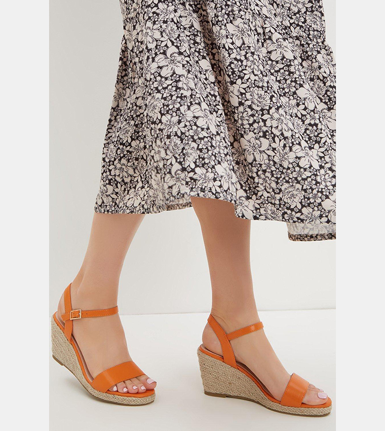 Buy Dorothy Perkins Ruby Espadrille Wedge Sandals In Orange | 6thStreet ...