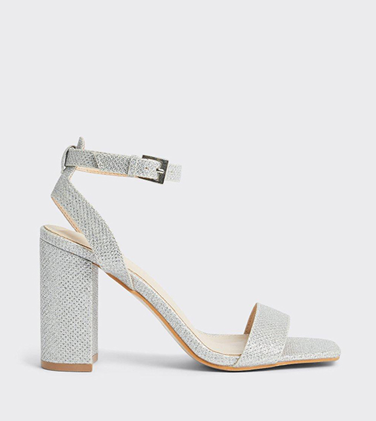 Buy Principles Serene Sparkly Block Heel Sandals In Silver | 6thStreet ...