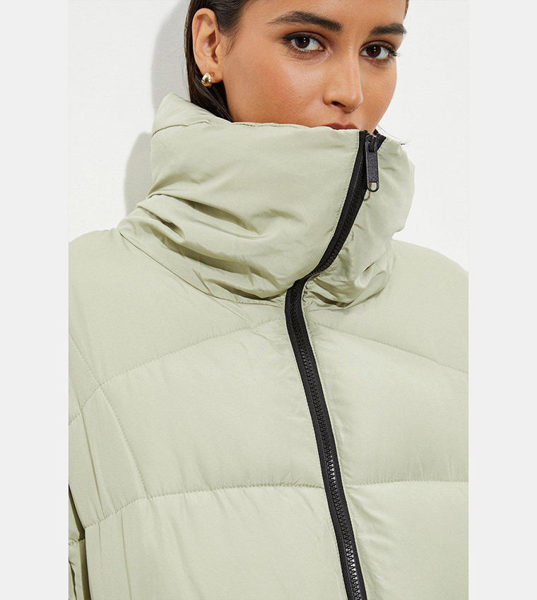 Buy Dorothy Perkins Tall Padded Longline Puffer Jacket In Green ...