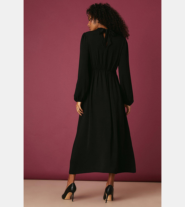 Buy Dorothy Perkins Black Keyhole Midi Dress In Black | 6thStreet Saudi ...