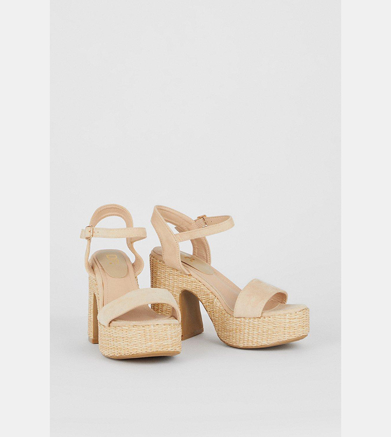 Buy Dorothy Perkins Rebel Platform Sandals In Beige | 6thStreet Saudi ...