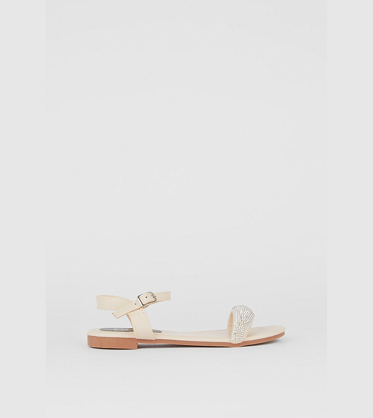 Buy Dorothy Perkins Freya Chunky Sparkly Strap Flat Sandals In Blush ...