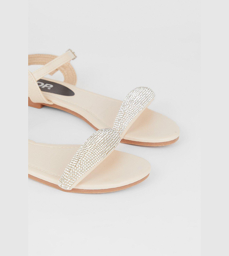 Buy Dorothy Perkins Freya Chunky Sparkly Strap Flat Sandals In Blush ...