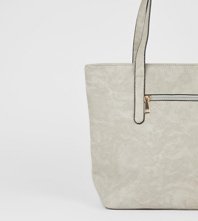 Buy Dorothy Perkins Trish Stitched Tote Bag In Grey | 6thStreet Saudi ...