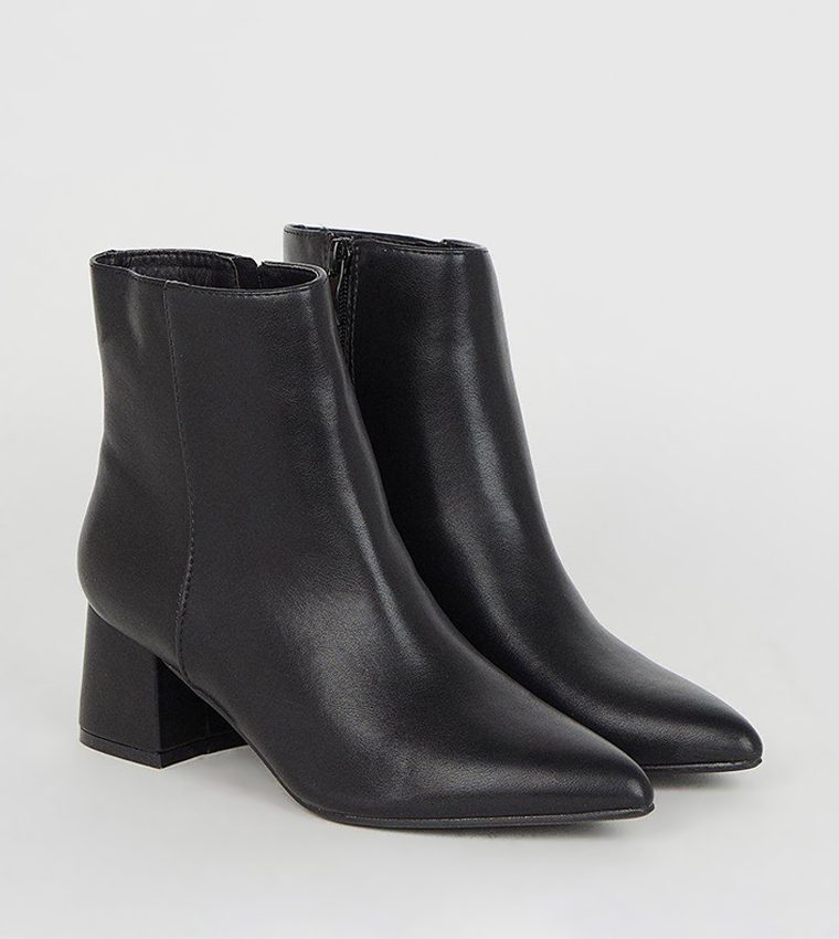Buy Principles Opal Block Heel Pointed Toe Ankle Boots In Black ...