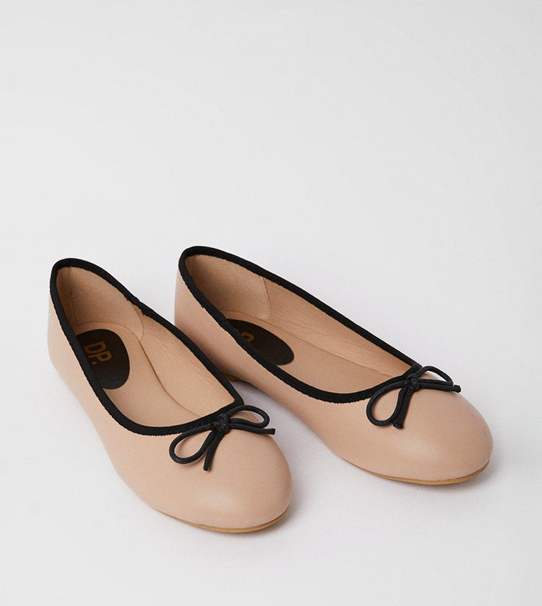 Buy Dorothy Perkins Wide Fit Pipa Contrast Trim Bow Ballerinas In Pink ...