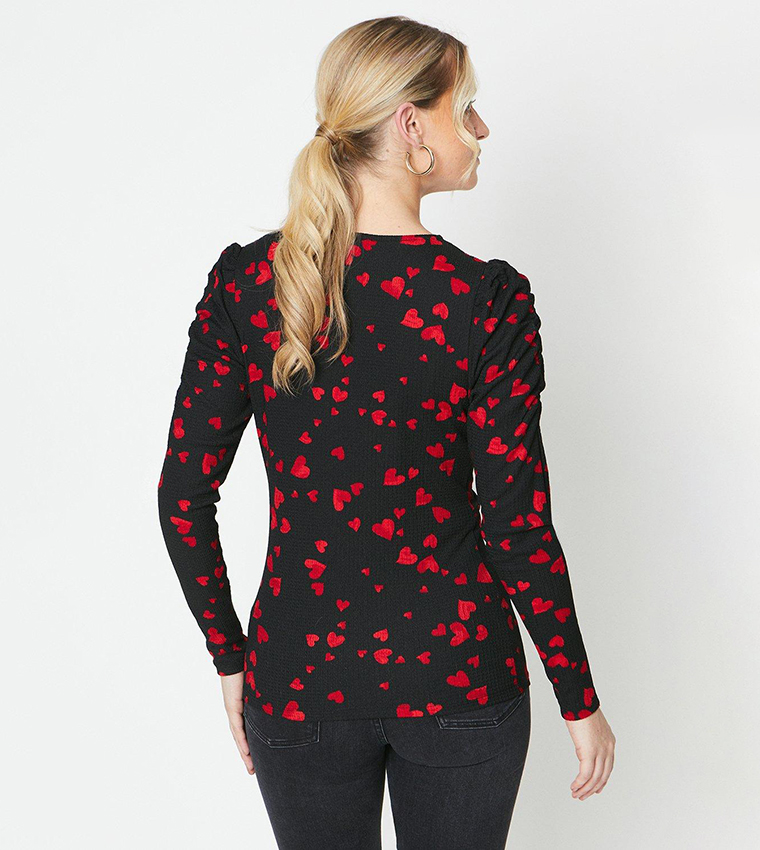 Buy Dorothy Perkins Keyhole Detail Long Sleeves Top In Black ...