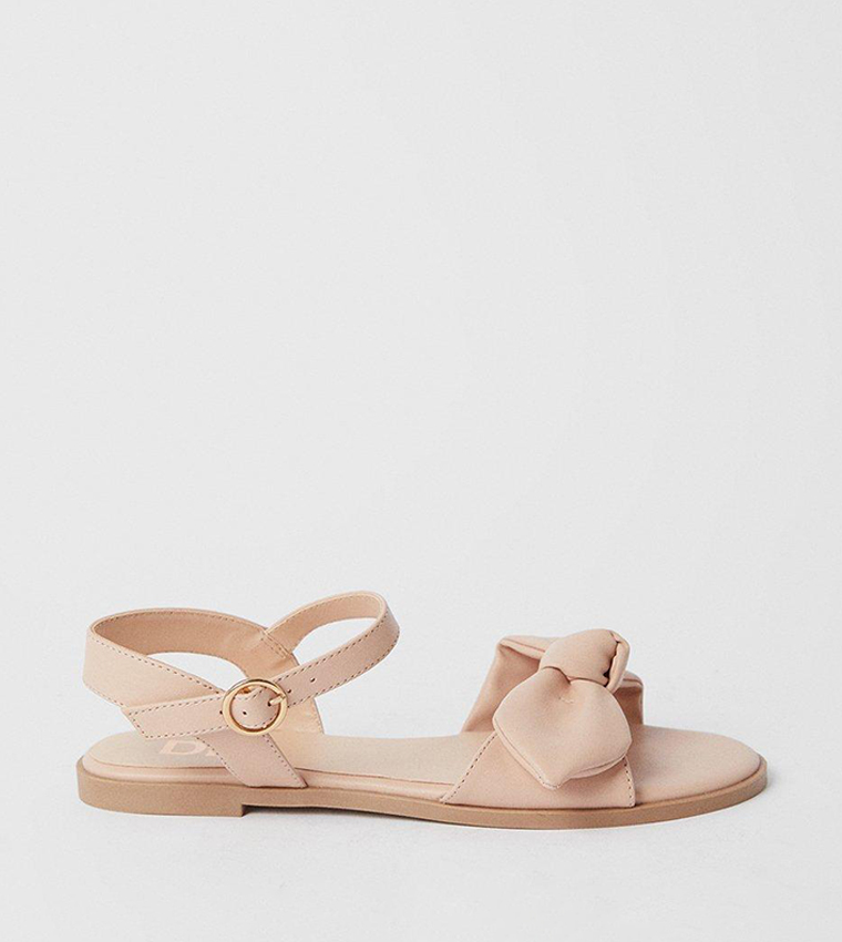 Buy Dorothy Perkins Freya Bow Flat Sandals In Blush | 6thStreet Bahrain
