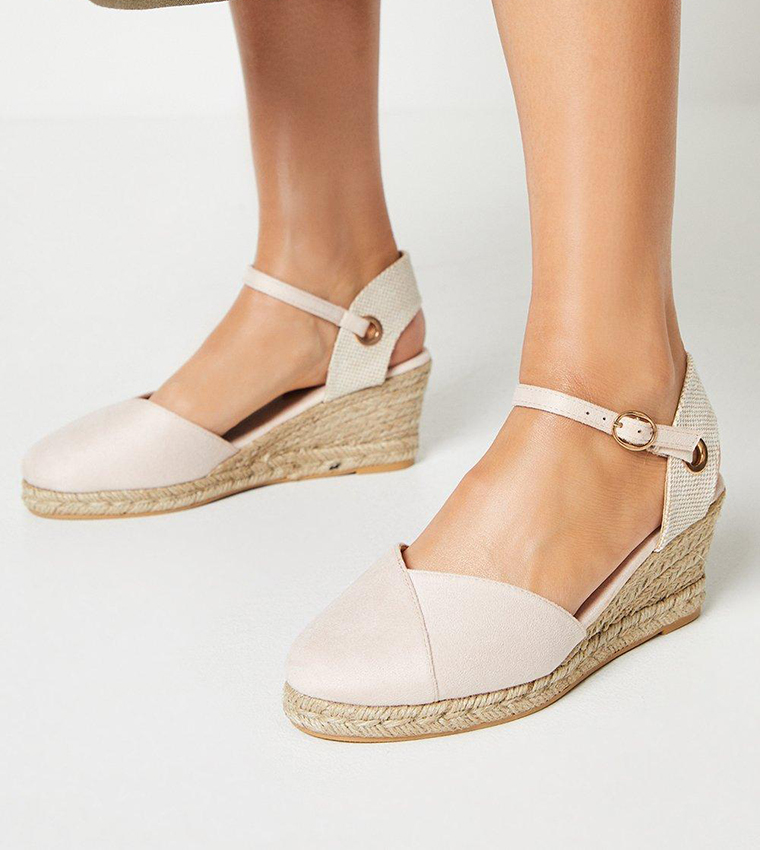 Buy Dorothy Perkins Rory Closed Toe Mid Heel Espadrille Wedge Sandals ...