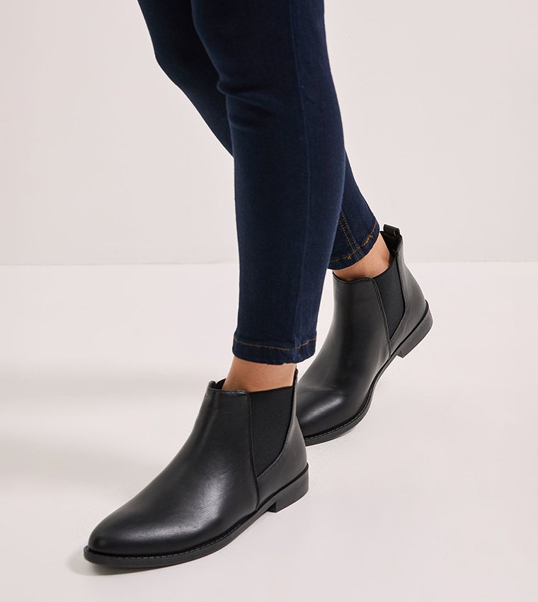 Buy Dorothy Perkins Wide Fit Megs Flat Chelsea Boots In Black ...