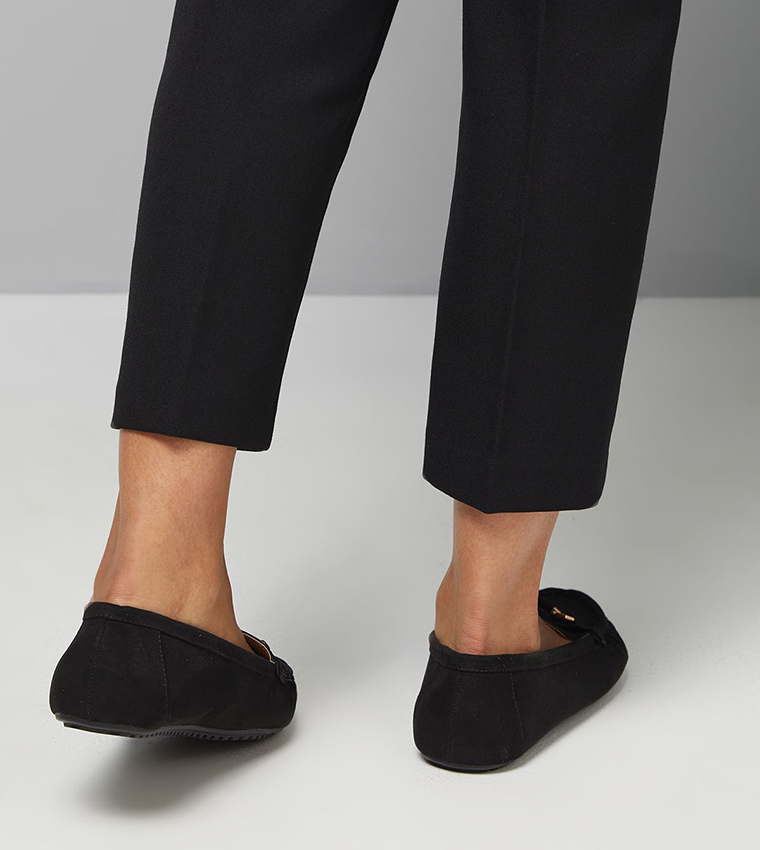 Buy Good For The Sole Buckle Detail Round Toe Flat Shoes In Dark Tan ...