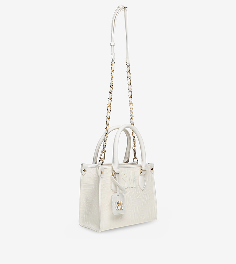 Buy Steve Madden BROLIN Logo Detail Satchel Bag In White | 6thStreet UAE