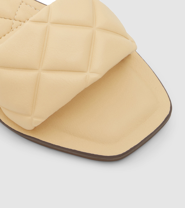 Buy Call It Spring Buffy Flat Round Toe Flat Sandals In Yellow ...