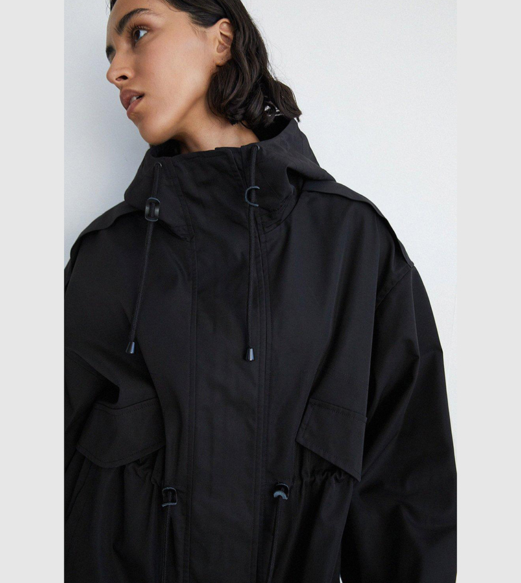 Buy Warehouse Technical Utility Parka Jacket In Black | 6thStreet Kuwait