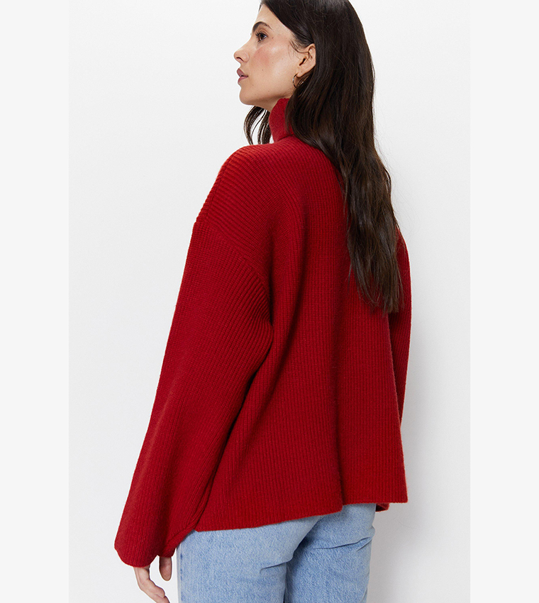 Buy Warehouse Roll Neck Sweater In Red | 6thStreet UAE