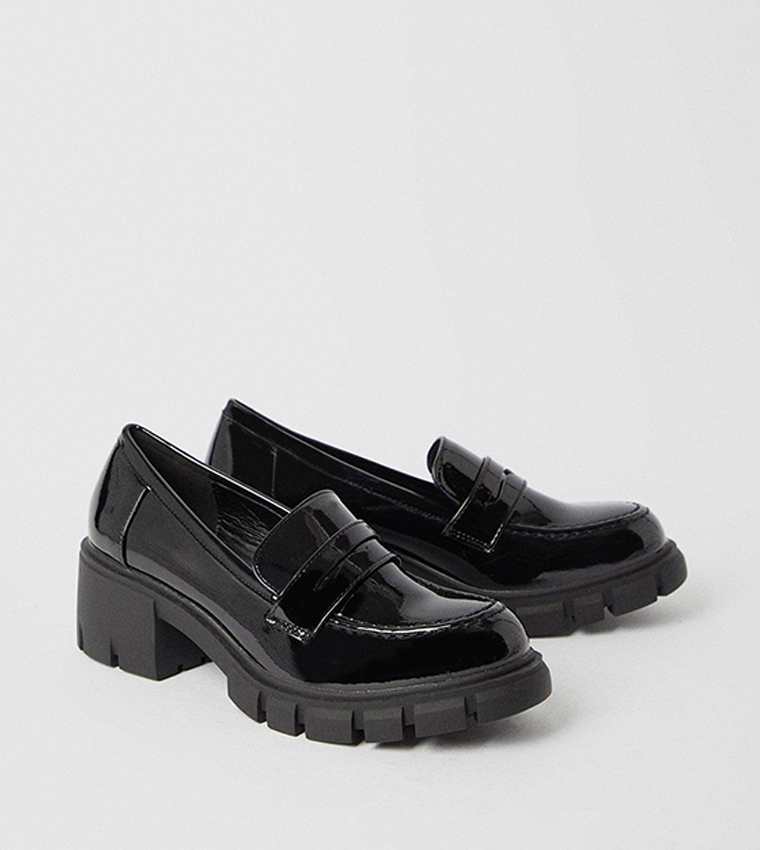 Buy Warehouse Cleated Sole Chunky Loafers In Black | 6thStreet Bahrain