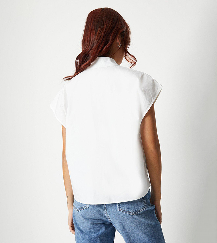 Buy Warehouse Boxy Button Through Shirt In White | 6thStreet Saudi Arabia