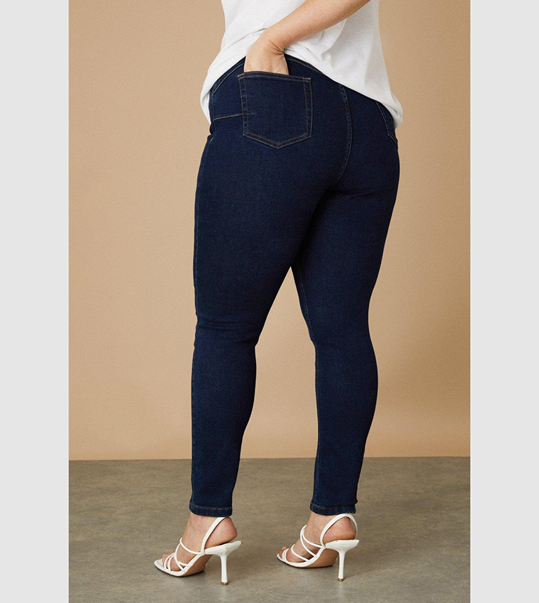 Buy Wallis Curve Ellie Skinny Fit Jeans In Indigo | 6thStreet Qatar