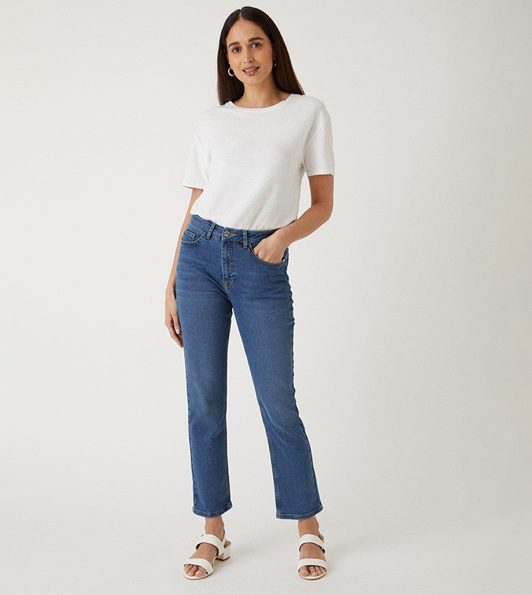 Buy Wallis Harper Straight Fit Jeans In Blue | 6thStreet Oman