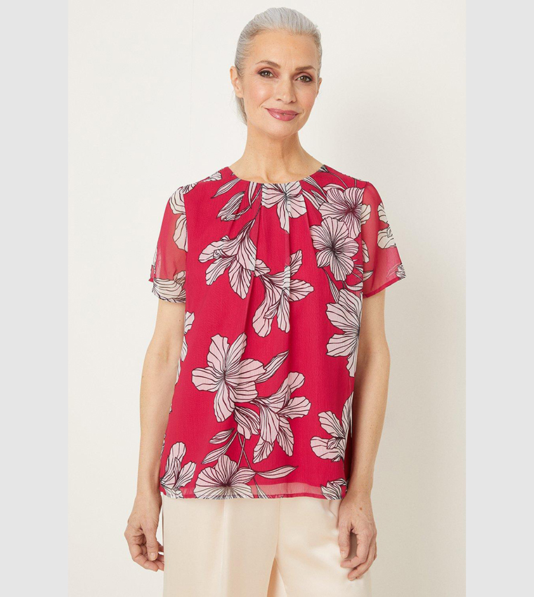 Buy Wallis Pink Floral Print Chiffon Shell Top In Pink | 6thStreet UAE
