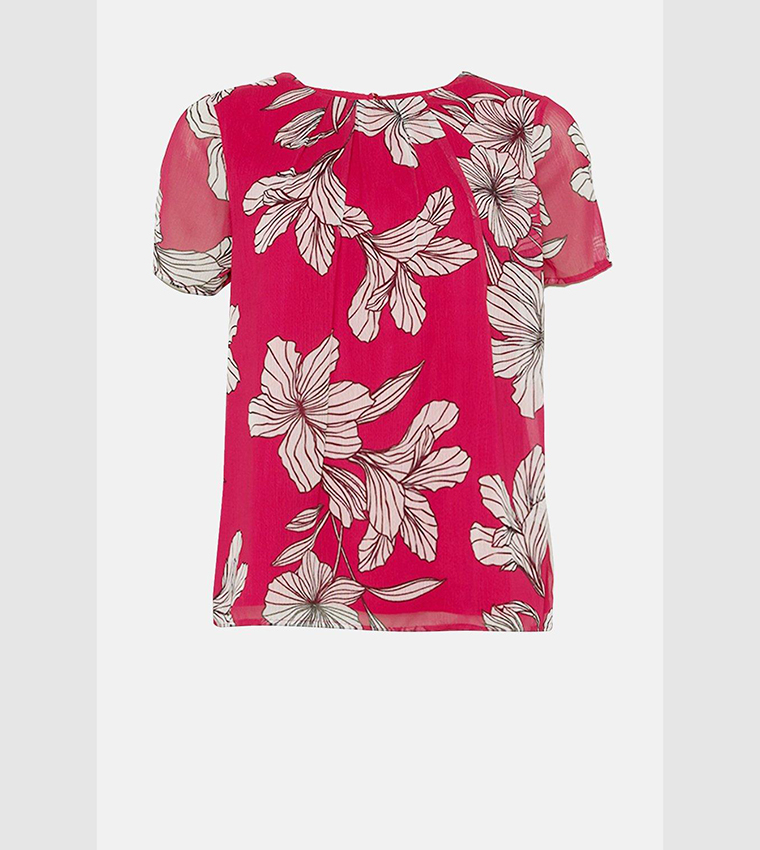 Buy Wallis Pink Floral Print Chiffon Shell Top In Pink | 6thStreet UAE